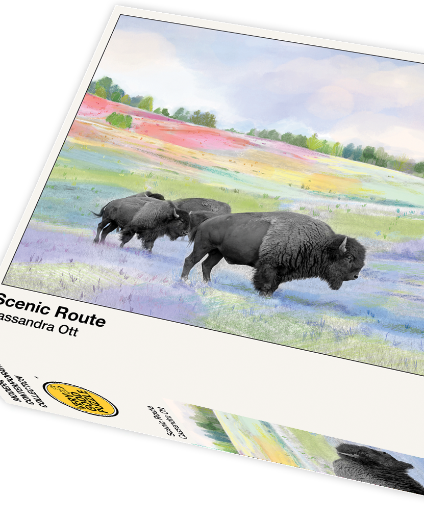 Scenic Route by Cassandra Ott - 500 piece jigsaw puzzle – VERY GOOD PUZZLE